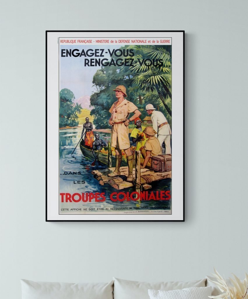 Affiche Engagez Vous dans les Troupes Coloniales 3 - Affiche Vintage